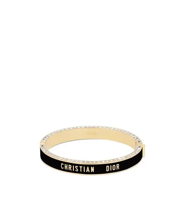 Dior Night Code Bangle With Logo And Hinged Buckle - Gold