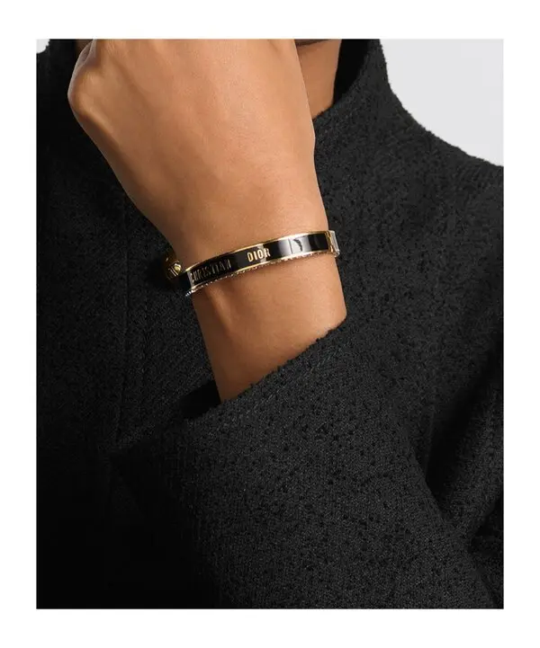 Dior Night Code Bangle With Logo And Hinged Buckle