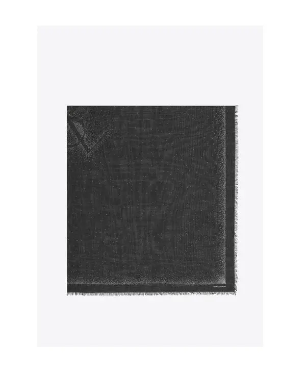 Saint Laurent Logo Detailed Dotted Scarf