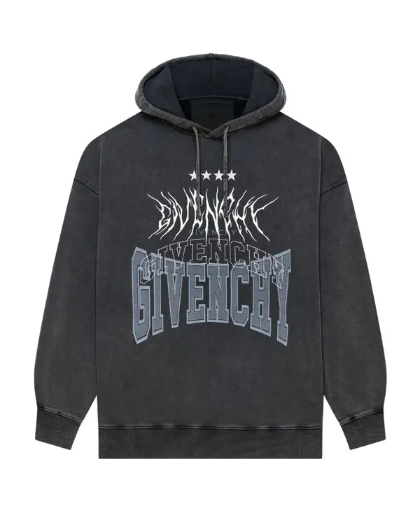 Givenchy Logo Embroidered Drawstring Hoodie
