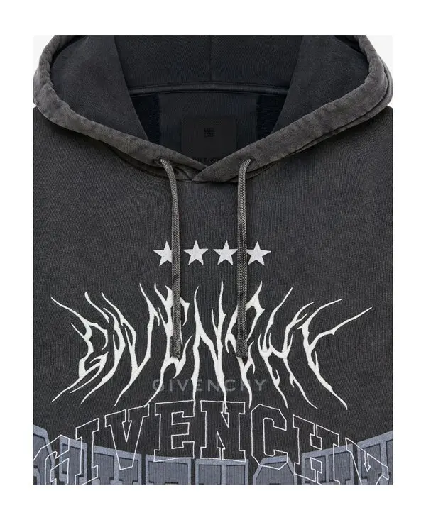 Givenchy Logo Embroidered Drawstring Hoodie