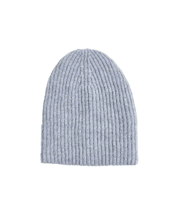 Fabiana Filippi Sequin Embellished Ribbed-knit Beanie - Gray