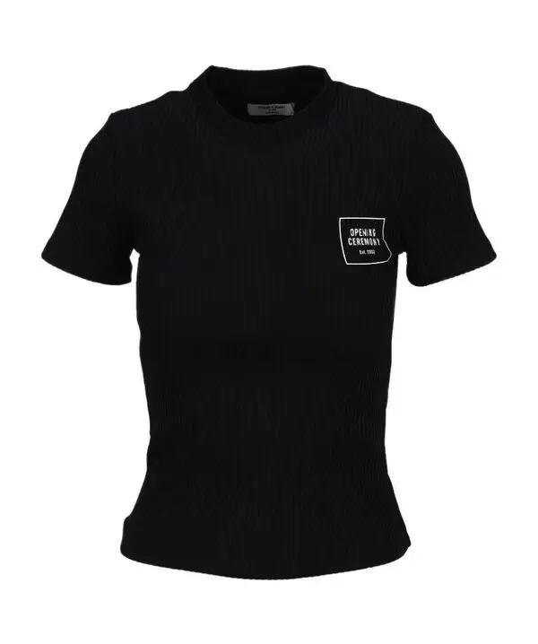 Opening Ceremony Box Logo-print Stretch-cotton T-shirt - Black