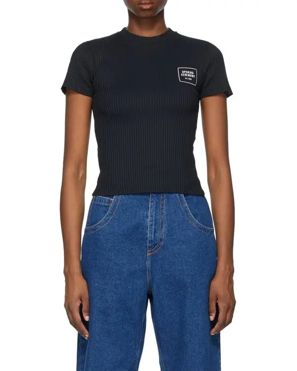 Opening Ceremony Ribbed Stretch Cotton T-shirt