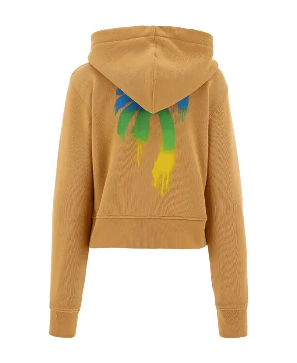 Palm Angels Embroidered Logo Zip-up Hoodie