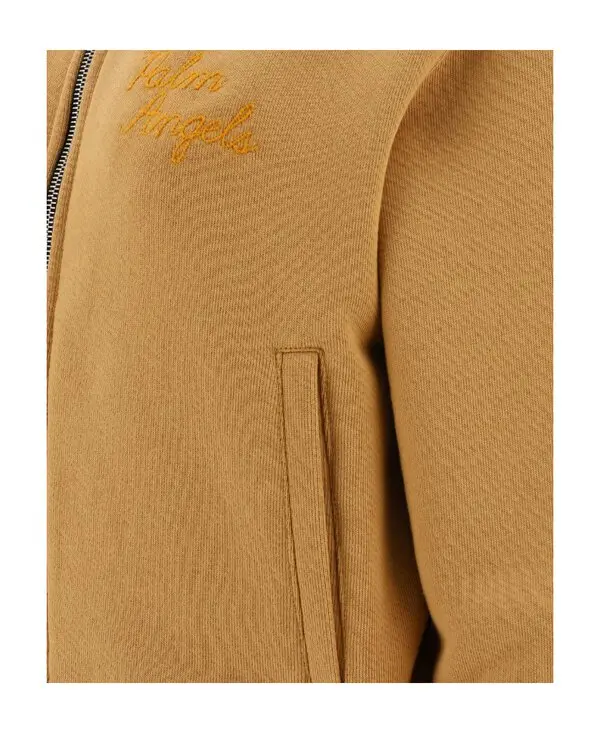Palm Angels Embroidered Logo Zip-up Hoodie