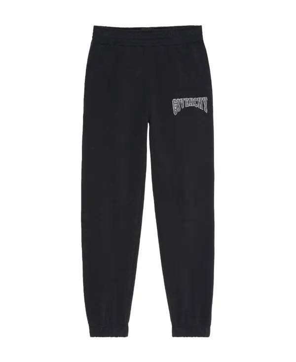 Givenchy Slim Fit Jogger Pants In Felpa With Patchs - Faded Black