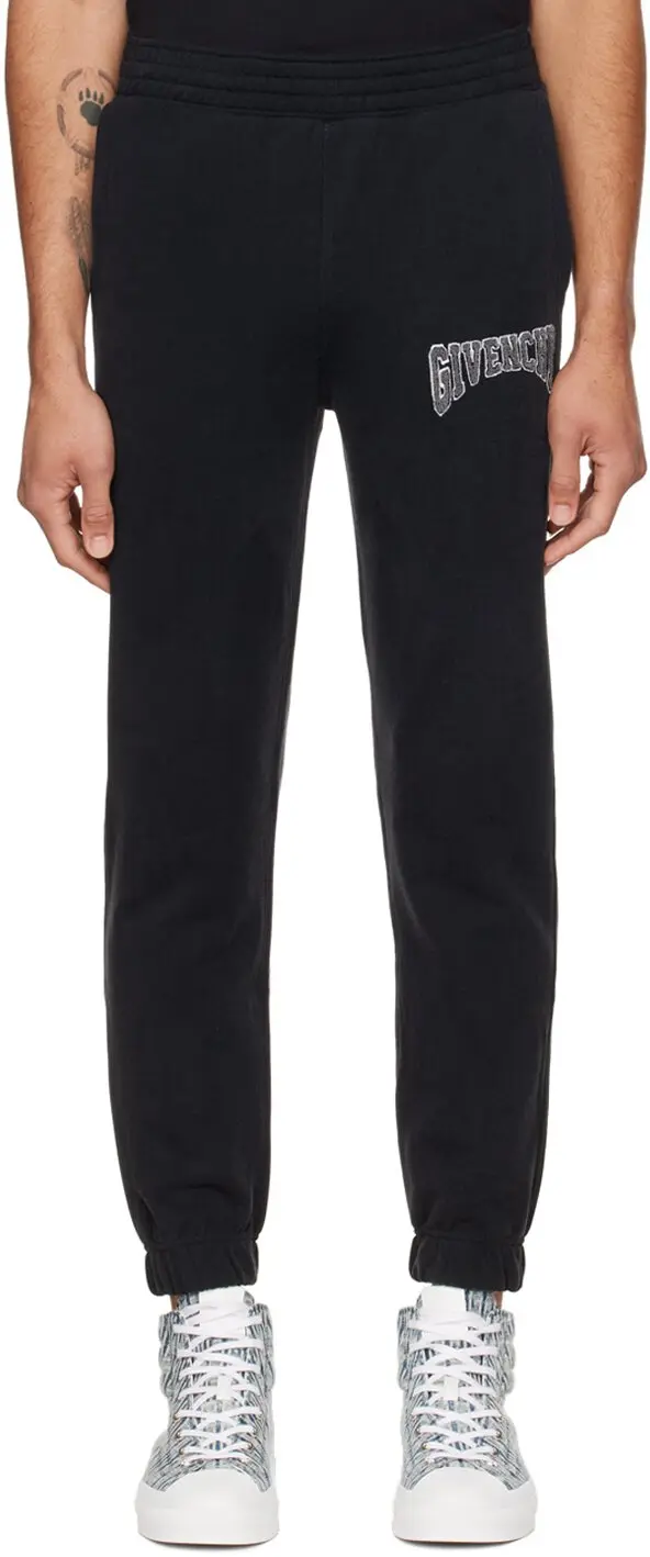 Givenchy Slim Fit Jogger Pants In Felpa With Patchs