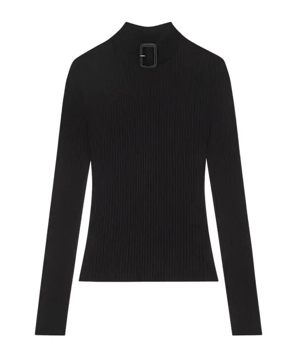 COURREGES Courrèges Buckle Rib Knit Sweater