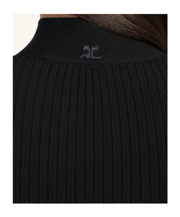 COURREGES Courrèges Buckle Rib Knit Sweater