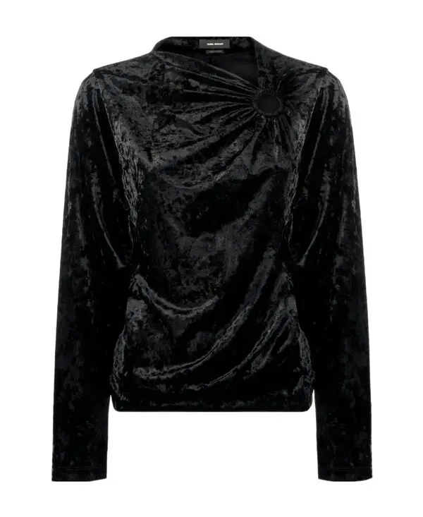Isabel Marant Étoile Crushed-velvet Long-sleeve Top