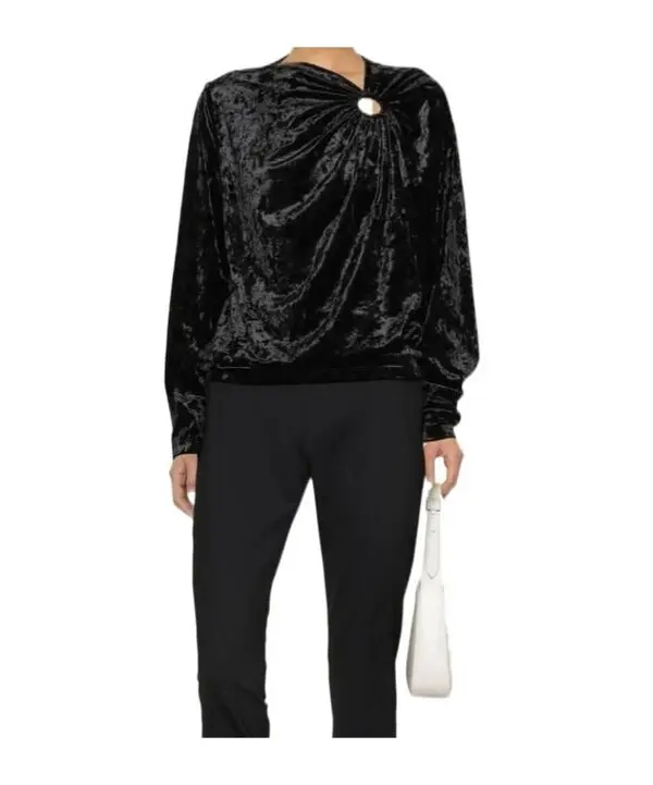 Isabel Marant Étoile Velvet Crushed Long Sleeve Top