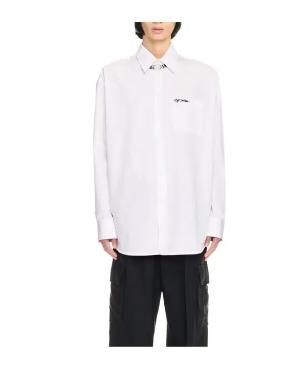Off-White Logo Embroidered Long-sleeved Shirt