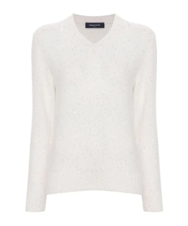 Fabiana Filippi Sequin Embellished V-neck Jumper