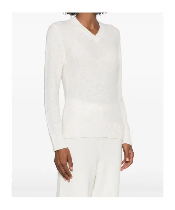 Fabiana Filippi Sequin Embellished V-neck Jumper