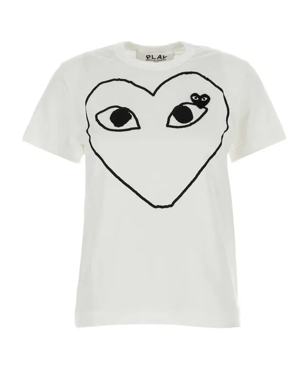 Play Comme Des Garcon Comme Des Garçons Play Heart Print Crewneck T-shirt - White
