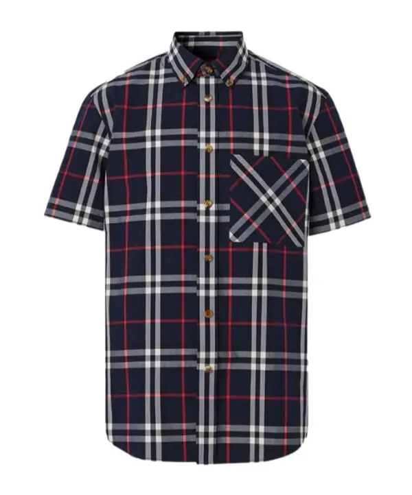 Burberry Lapel Short-sleeved Shirt