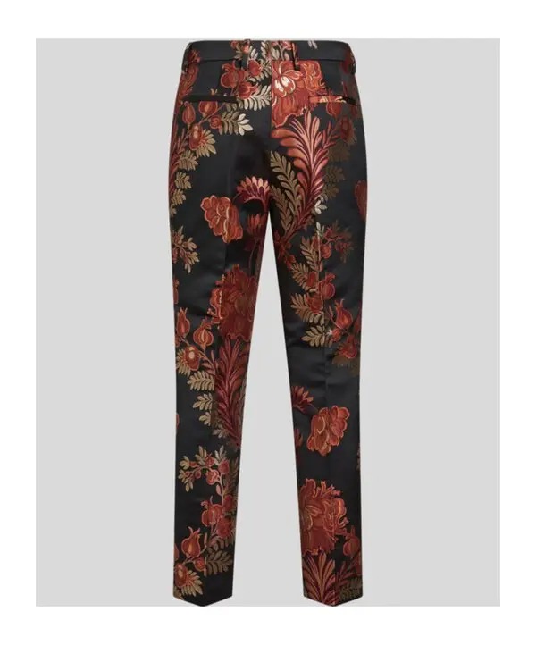 Etro Floral Jacquard Tapered-leg Trousers