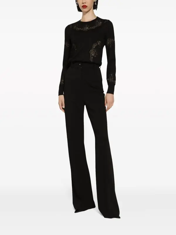Dolce & Gabbana Dolce Gabbana Lace Detail Knit Top