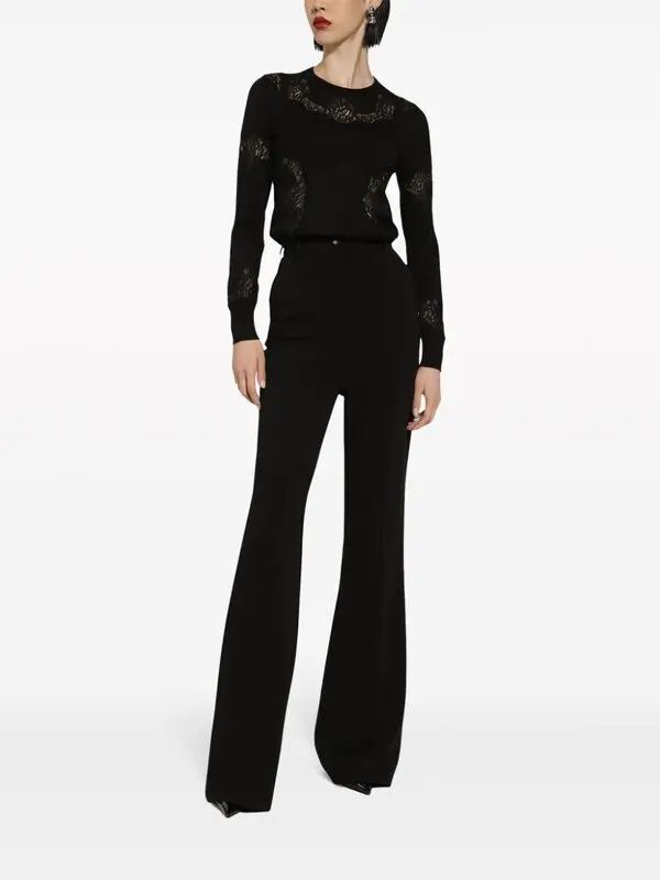 Dolce & Gabbana Dolce Gabbana Lace Detail Knit Top