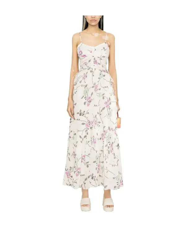 Isabel Marant Étoile Giana Floral Print Maxi Dress - White