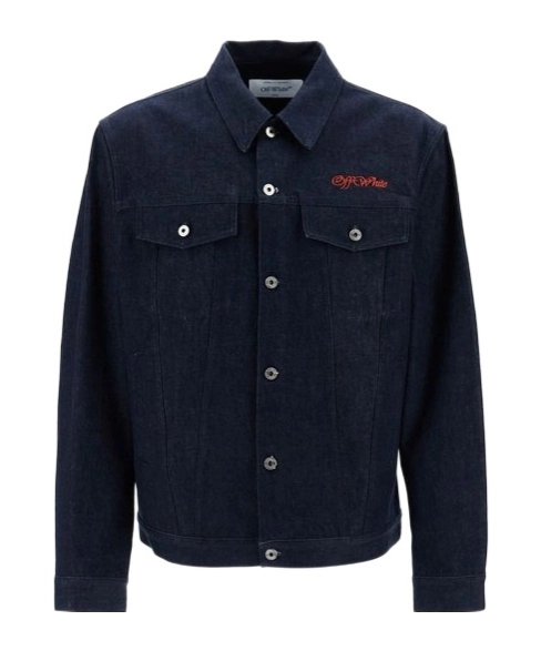 Off-White Logo Embroidered Denim Jacket