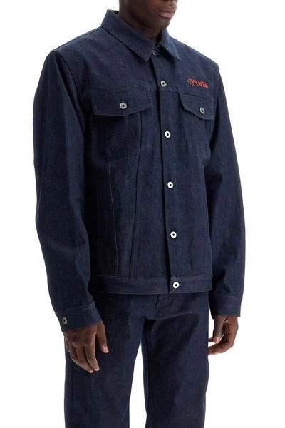 Off-White Logo Embroidered Denim Jacket