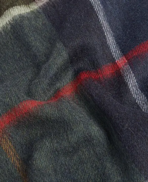 Barbour Checked Fringed Scarf