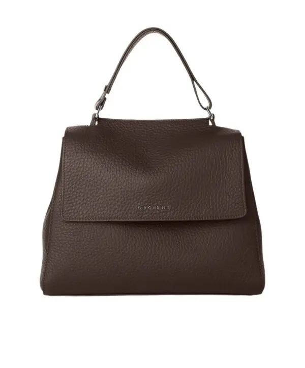 Orciani Sveva Logo Lettering Medium Shoulder Bag - Brown