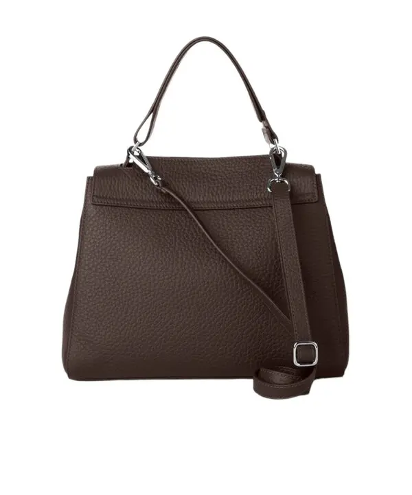 Orciani Sveva Logo Lettering Medium Shoulder Bag - Brown