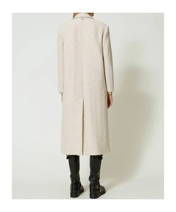 TWINSET Double-breasted Herringbone Coat