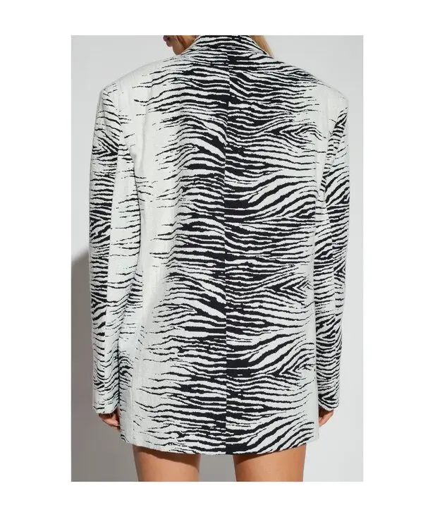 Attico Zebra Print Single-breasted Blazer