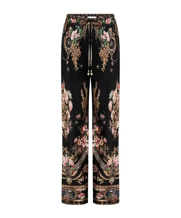 Camilla Strap-up Casual Pants - Black