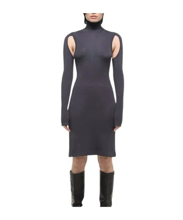 Helmut Lang High-necked Dress With Cut-out Shoulders
