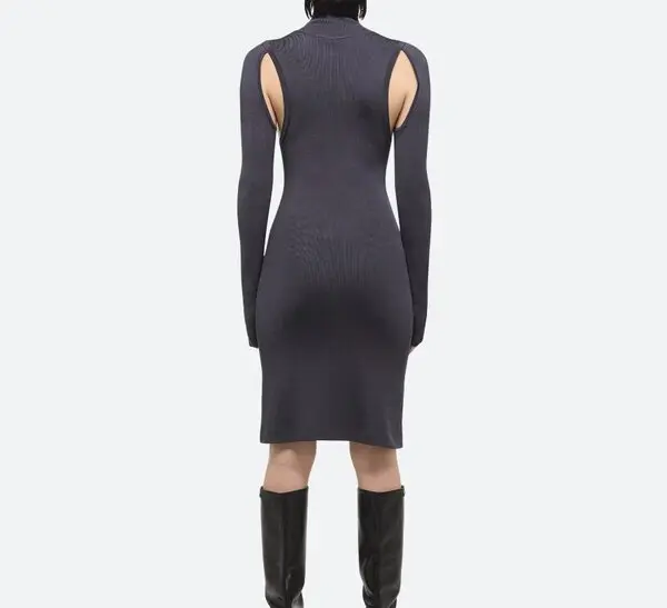 Helmut Lang High-necked Dress With Cut-out Shoulders