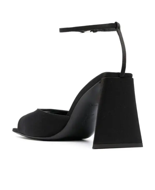 Attico Piper Square Toe Satin Sandals