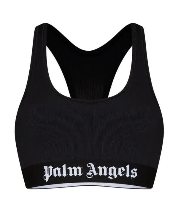 Palm Angels Logo-underband Scoop-neck Bra