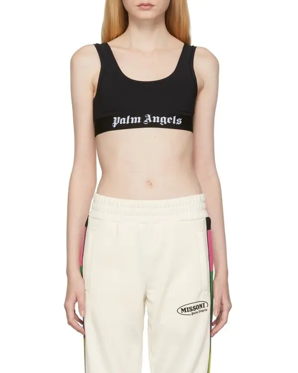 Palm Angels Logo-underband Scoop-neck Bra