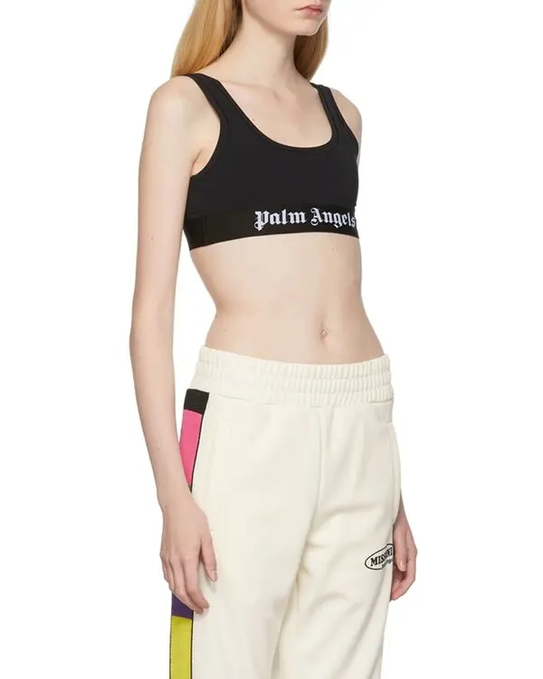 Palm Angels Logo-underband Scoop-neck Bra