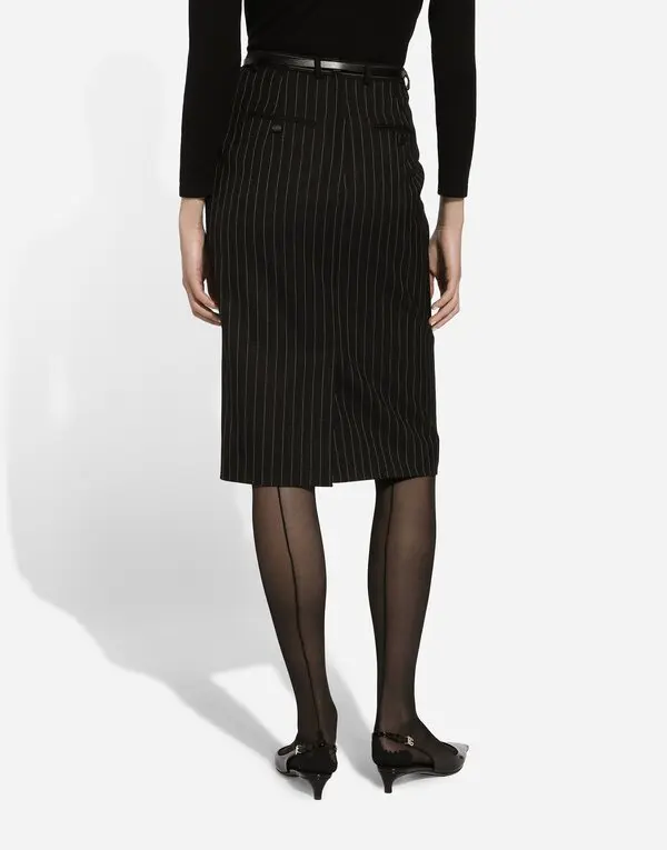 Dolce & Gabbana Pinstriped Calf-length Skirt