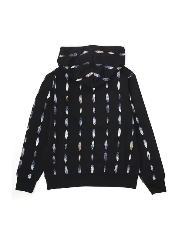 MARCELO BURLON COUNTY OF MILAN Feather-print Cotton-blend Hoodie
