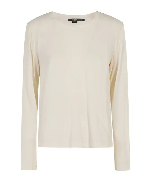 Seventy Long Sleeved Crewneck Jersey T-shirt - Cream