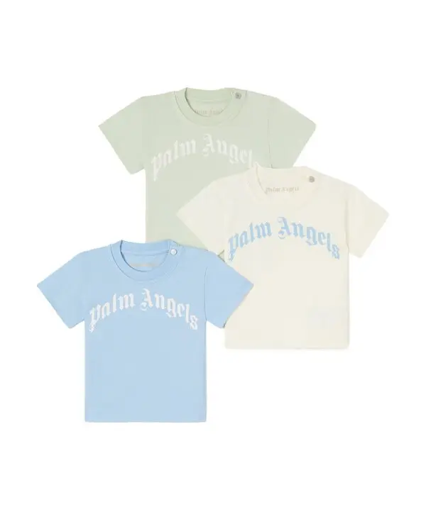 Palm Angels Logo-print T-shirts - White