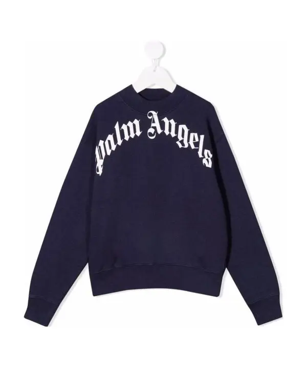 Palm Angels Logo Print Crew Neck Sweatshirt