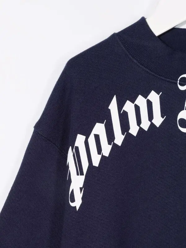 Palm Angels Logo Print Crew Neck Sweatshirt