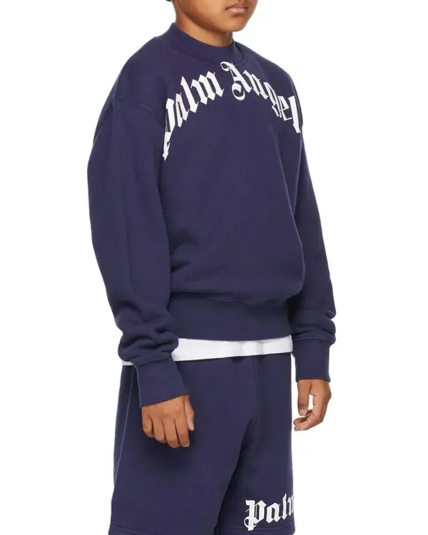 Palm Angels Logo Print Crew Neck Sweatshirt