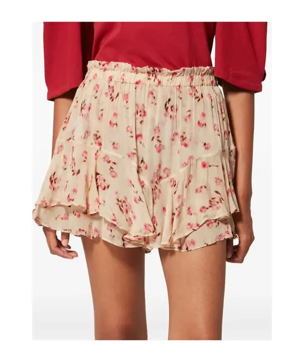 Isabel Marant Étoile Floral Ruffled Tiered Shorts