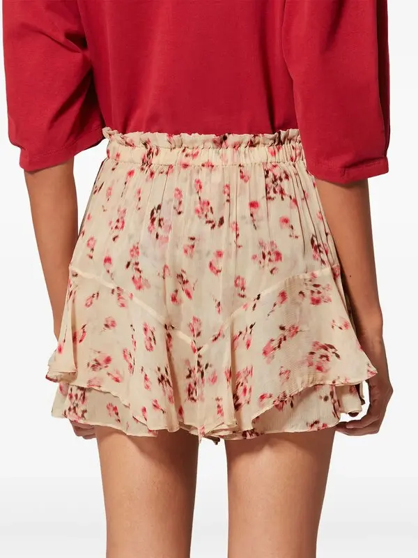Isabel Marant Étoile Floral Ruffled Tiered Shorts