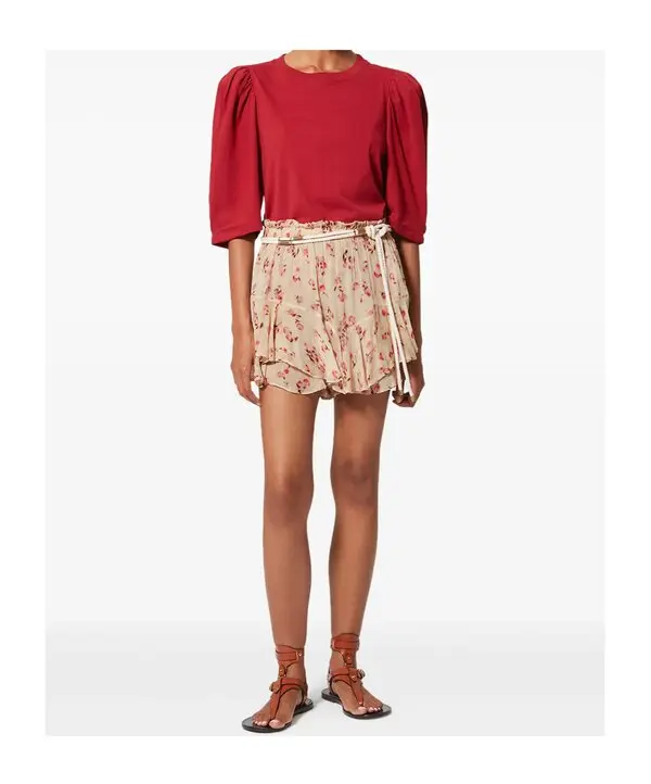 Isabel Marant Étoile Floral Ruffled Tiered Shorts