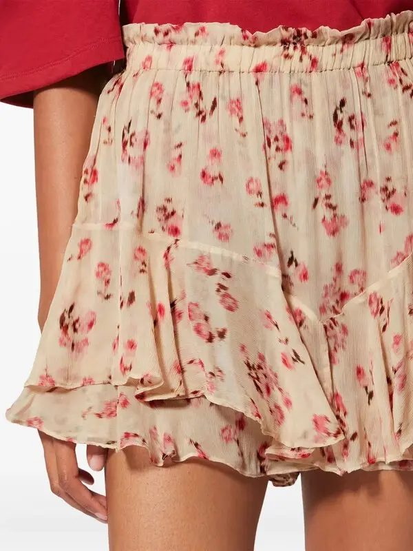 Isabel Marant Étoile Floral Ruffled Tiered Shorts